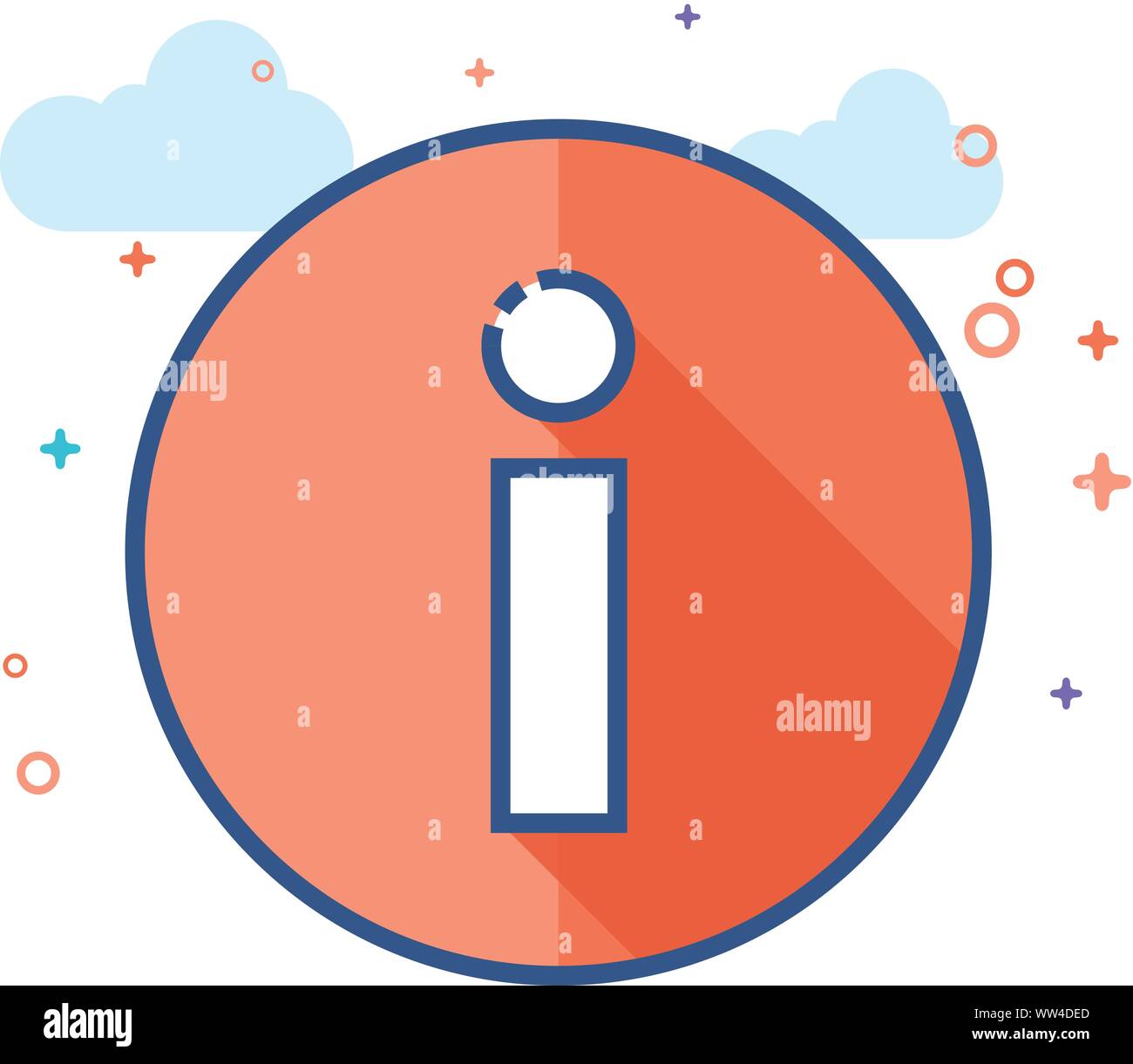 Info sign icon in outlined flat color style. Vector illustration Stock ...