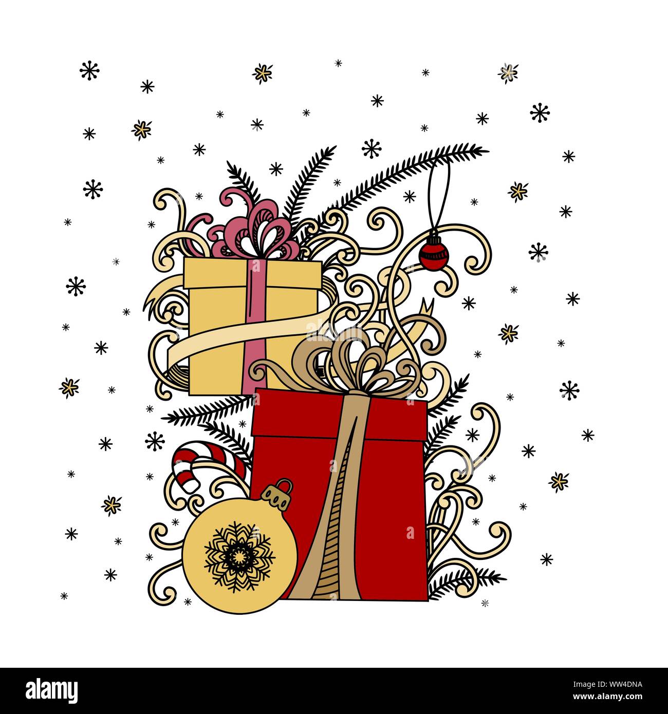 Happy merry christmas balls gift Stock Vector Images - Alamy