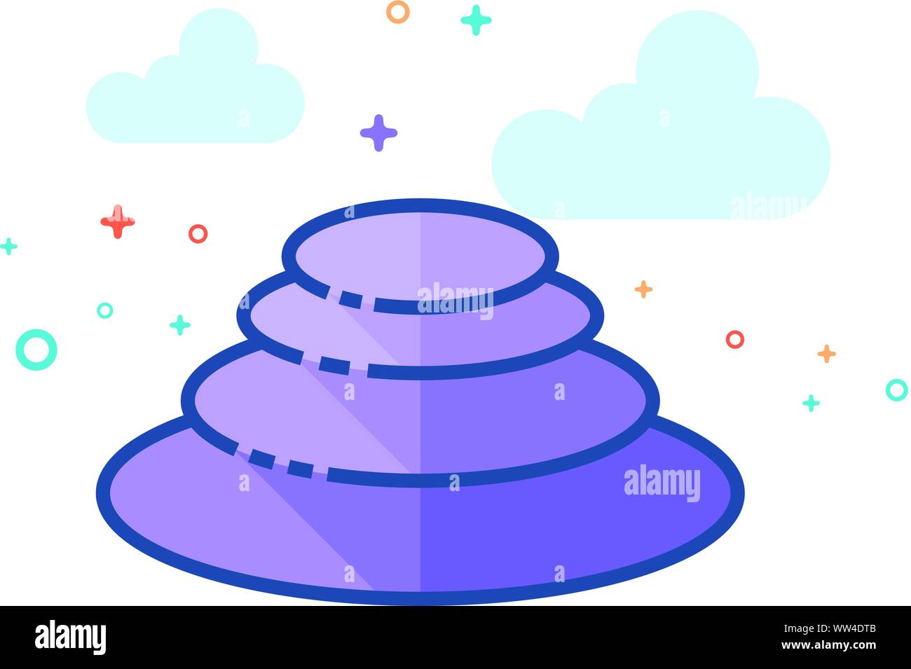 Stacked stone icon in outlined flat color style. Vector illustration ...