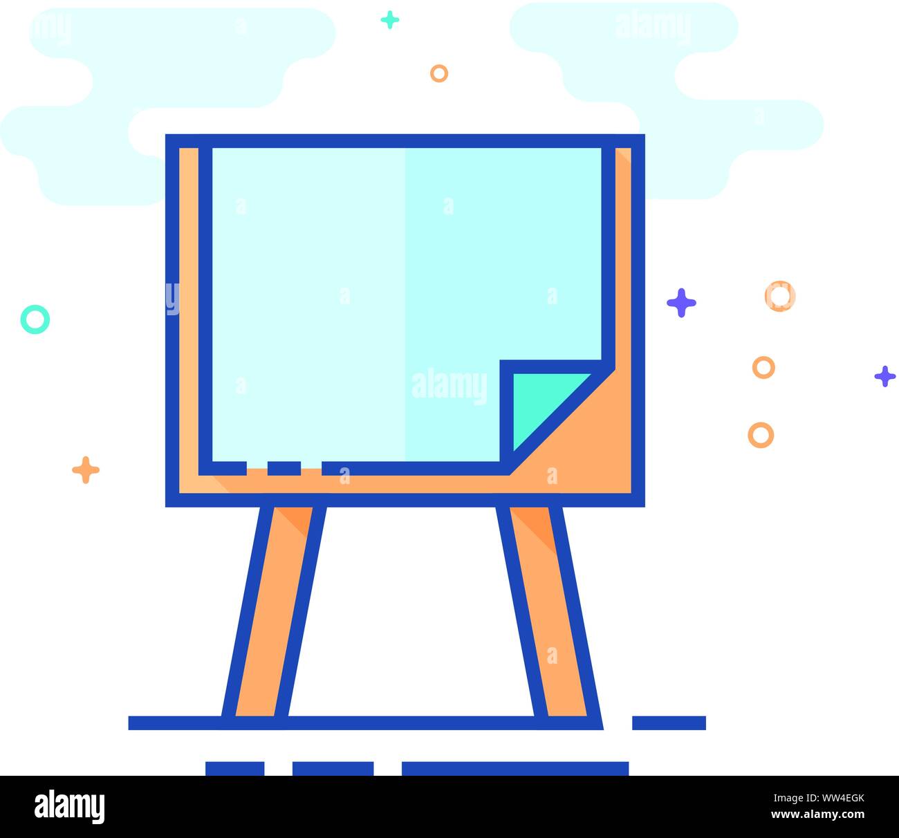 Painting stand icon in outlined flat color style. Vector illustration ...