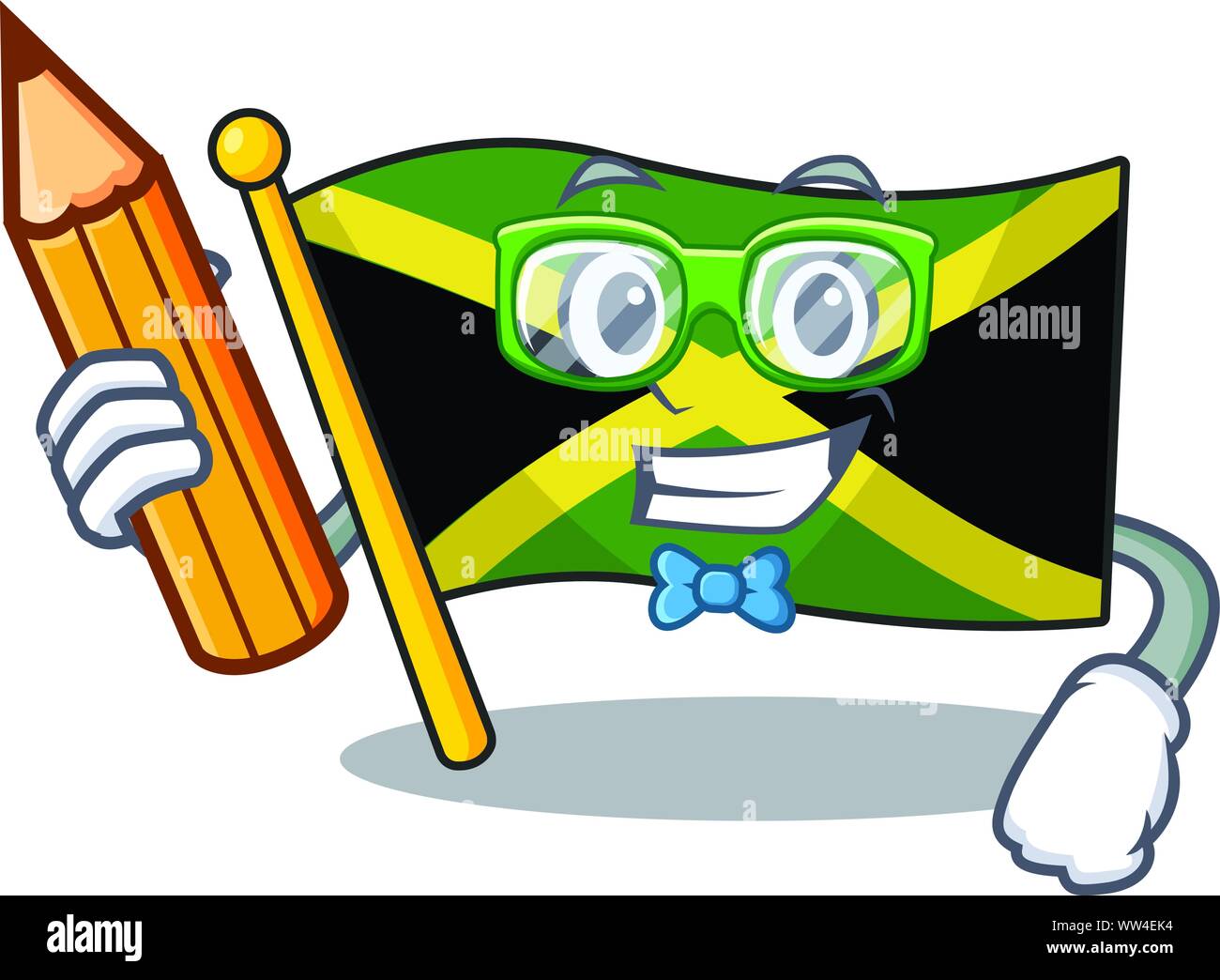 Student cartoon jamaica flag hoisted on mascot pole Stock Vector Image ...