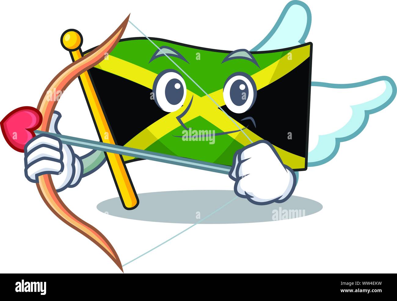 Cupid flag jamaica isolated with the cartoon Stock Vector Image & Art ...