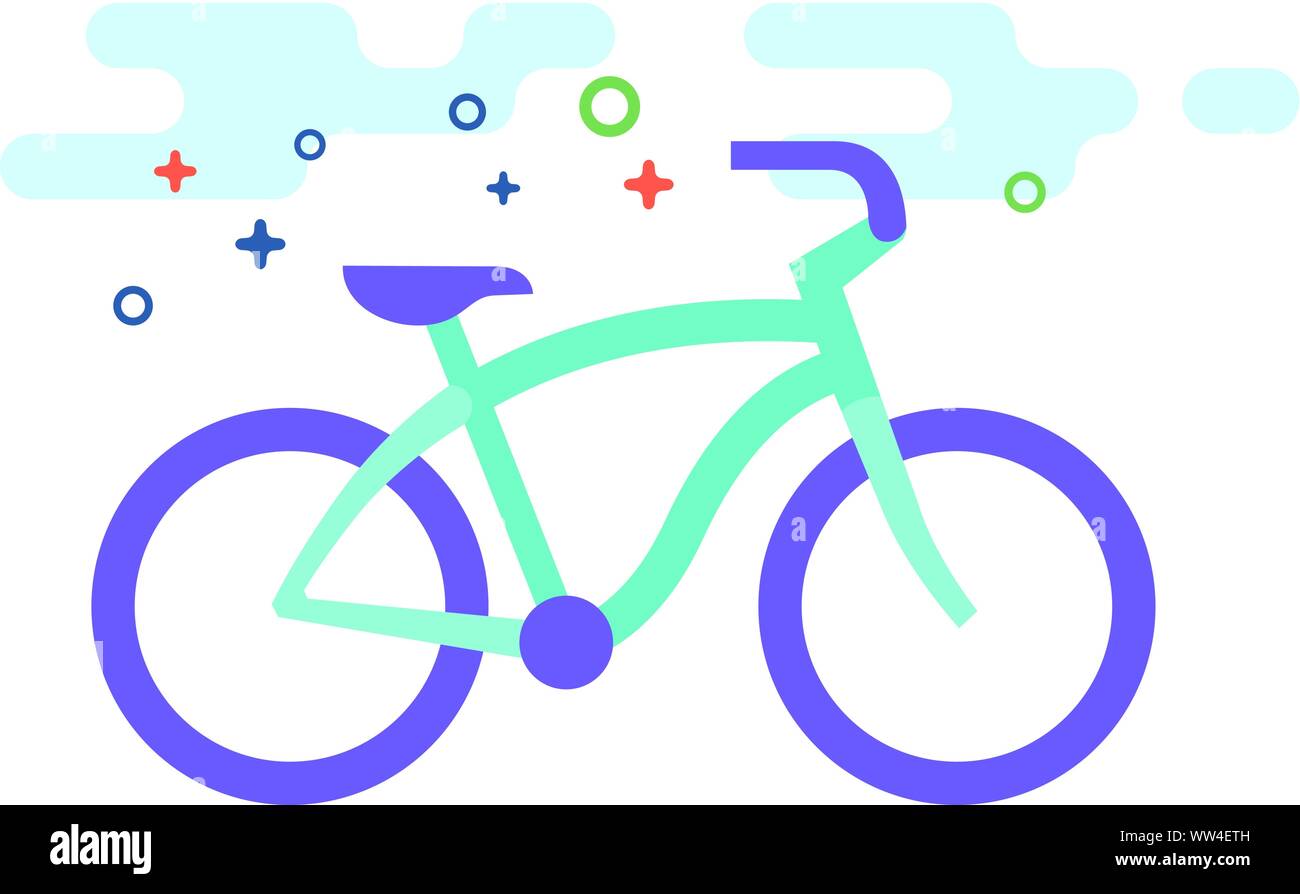 Low rider bicycle icon in outlined flat color style. Vector ...