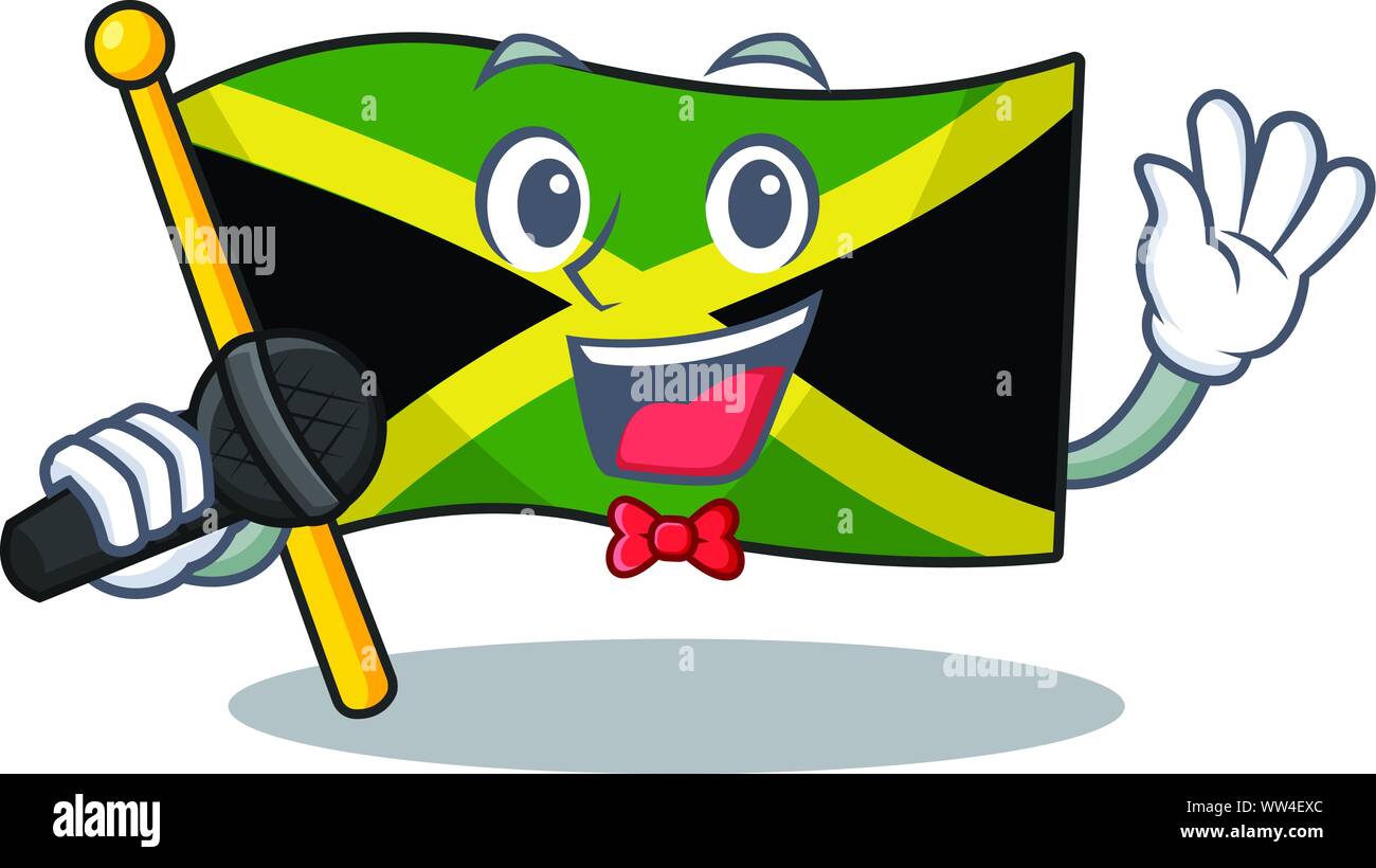 Singing flag jamaica character shaped on mascot Stock Vector Image ...