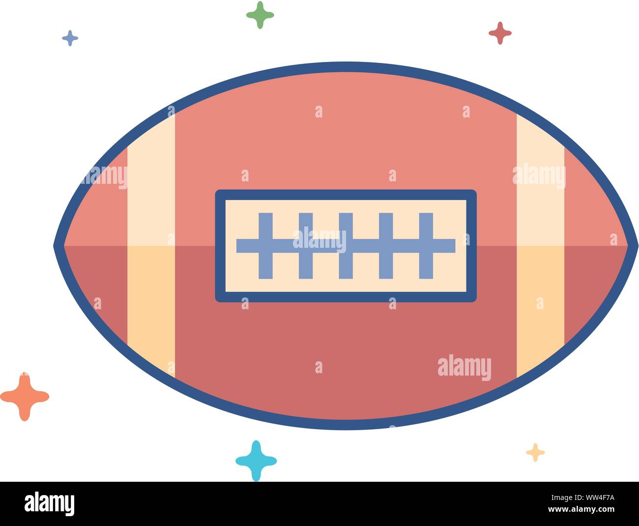 Football icon in outlined flat color style. Vector illustration Stock ...
