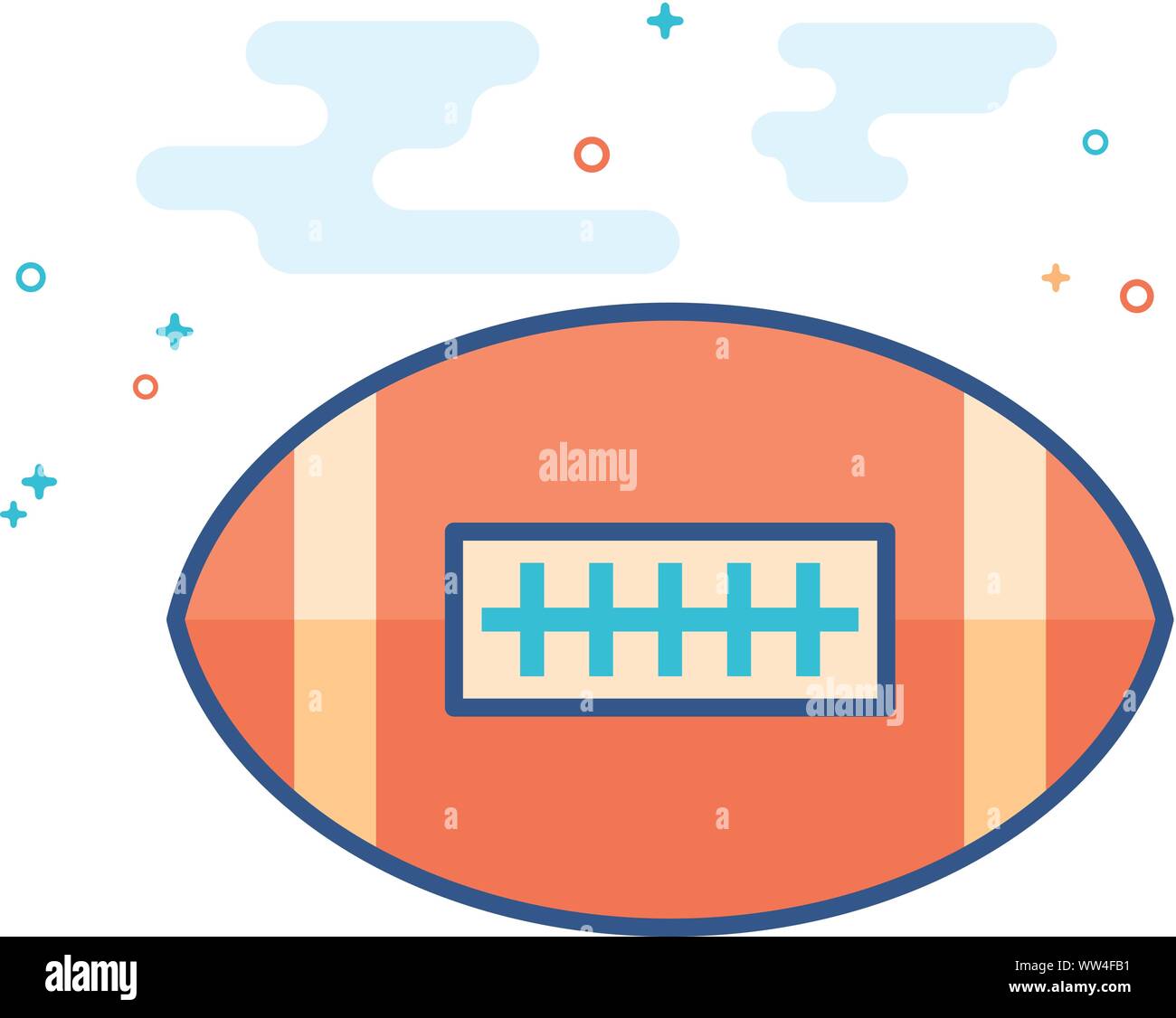 Football icon in outlined flat color style. Vector illustration Stock ...