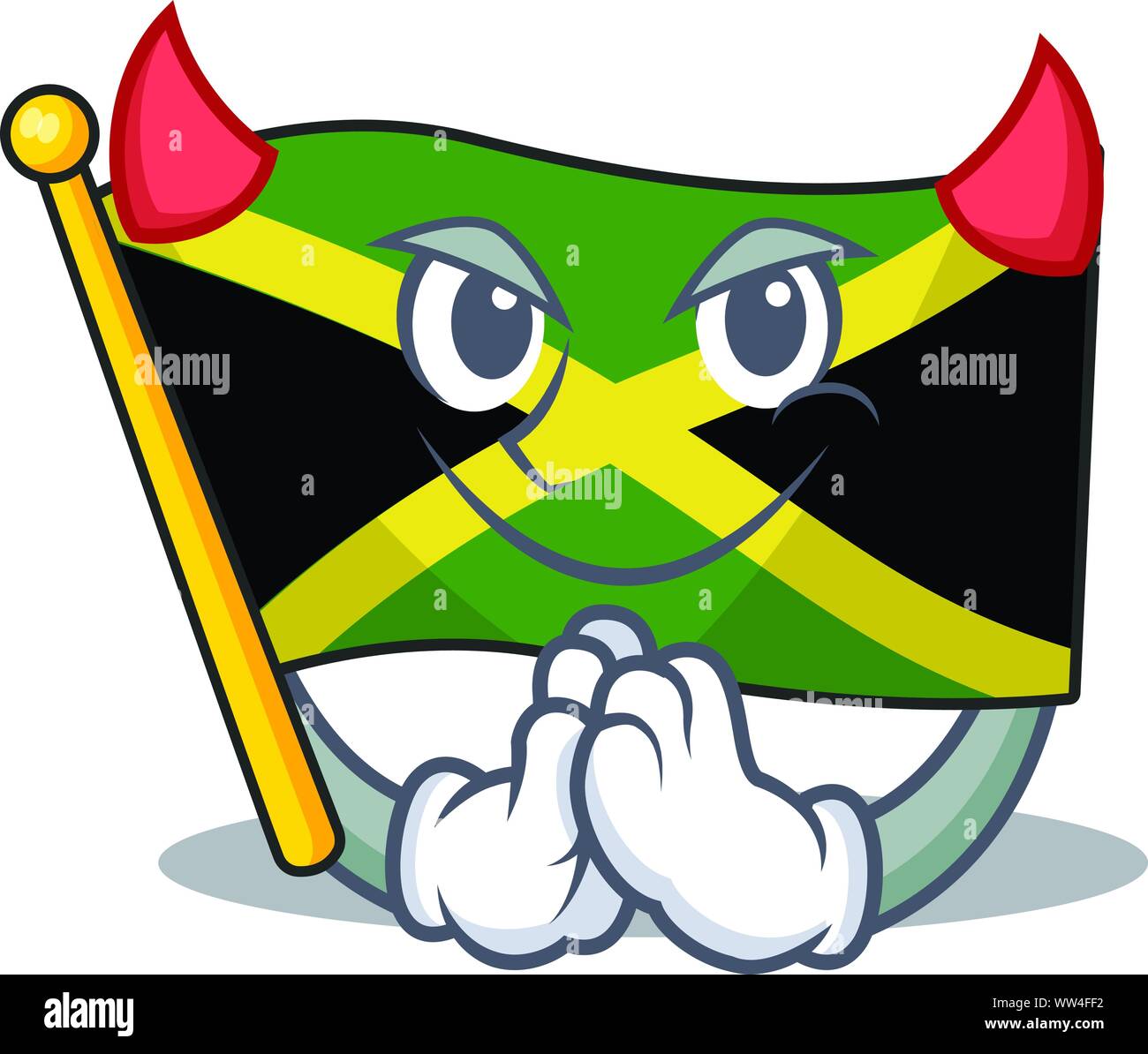 Devil flag jamaica character shaped on mascot Stock Vector Image & Art ...