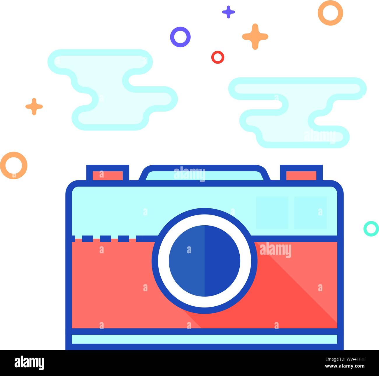 Picture File Format Icon In Outlined Flat Color Style Vector