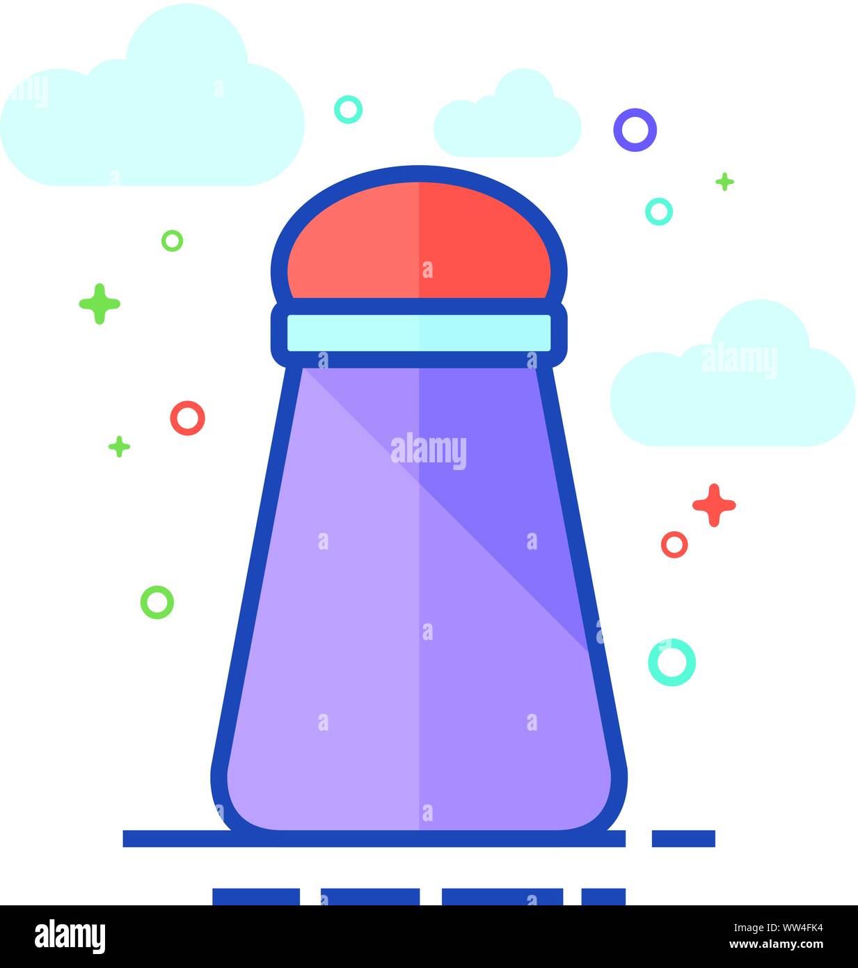 Pepper pot icon in outlined flat color style. Vector illustration Stock ...