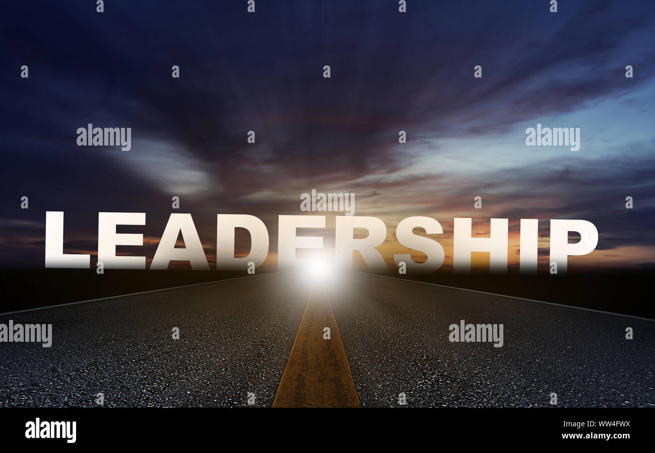 Road to business leadership and success concept, team management Stock ...