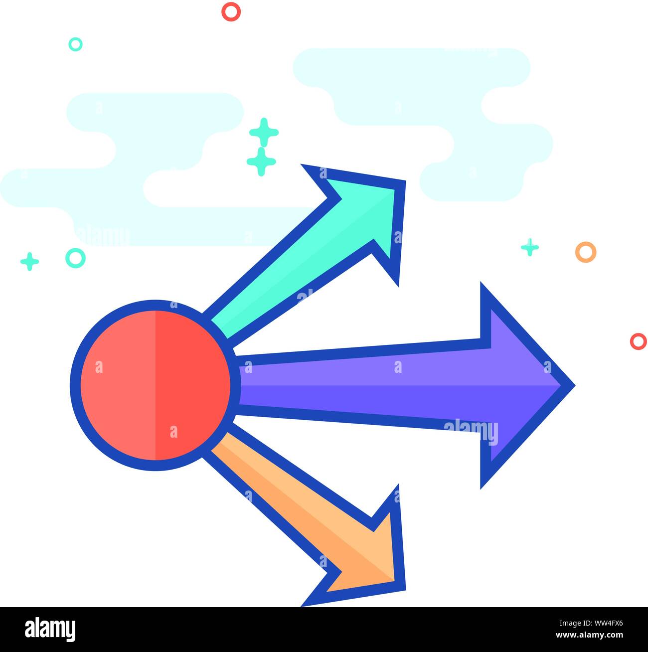 Propagate arrows icon in outlined flat color style. Vector illustration ...