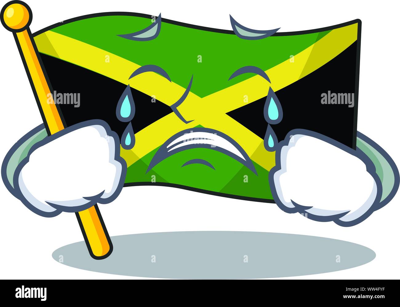 Crying flag jamaica character shaped on mascot Stock Vector Image & Art ...