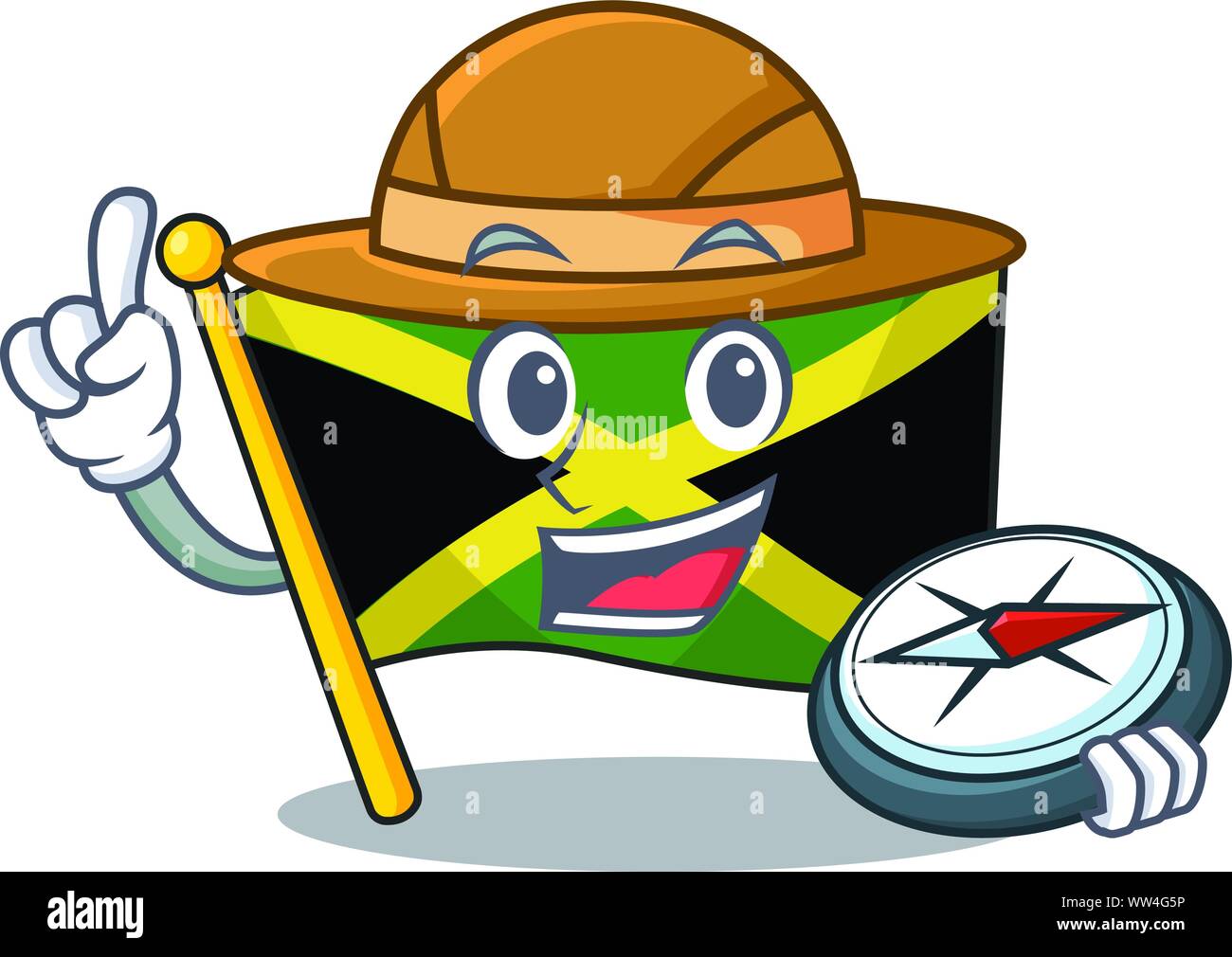 Explorer flag jamaica character shaped on mascot Stock Vector Image ...