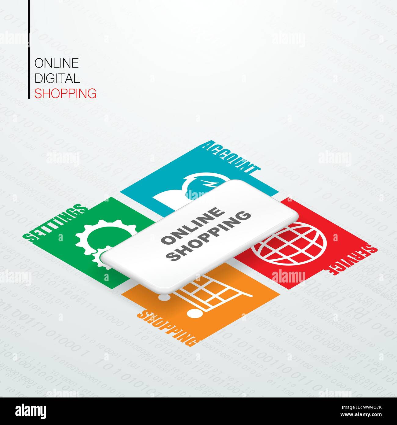 Internet shopping icons isometric Stock Vector Images - Alamy