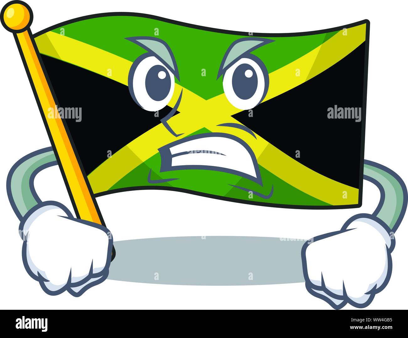 Angry flag jamaica character shaped on mascot Stock Vector Image & Art ...