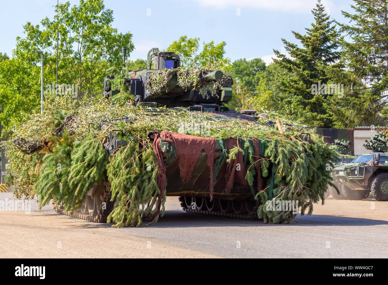 German army infantry fighting vehicle drives on tactical exercise at ...