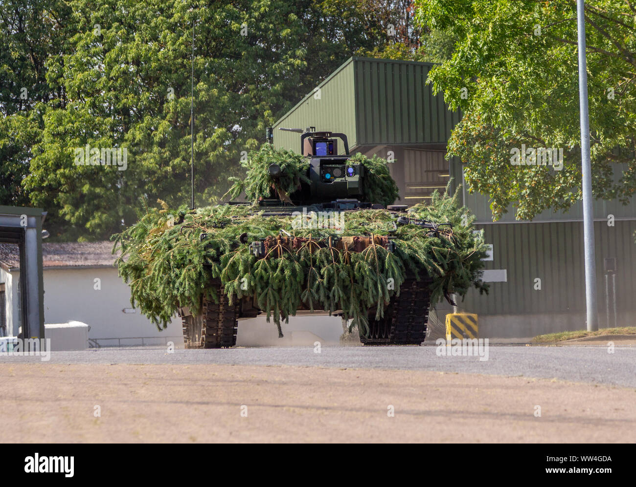 German army infantry fighting vehicle drives on tactical exercise at ...