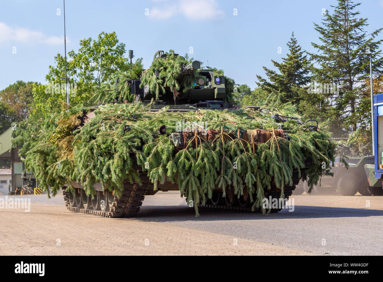 German army infantry fighting vehicle drives on tactical exercise at ...