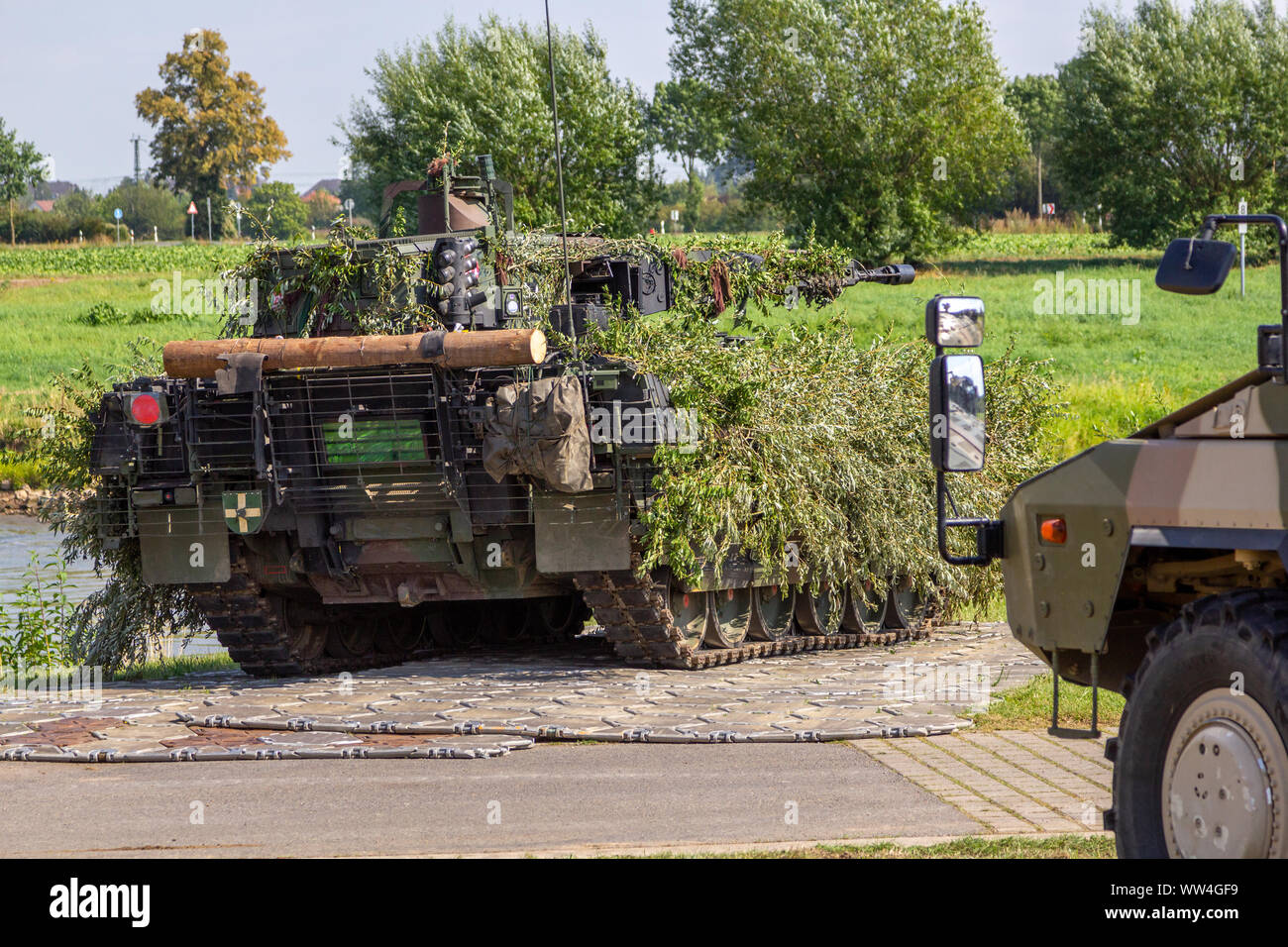 German army infantry fighting vehicle drives on tactical exercise at ...