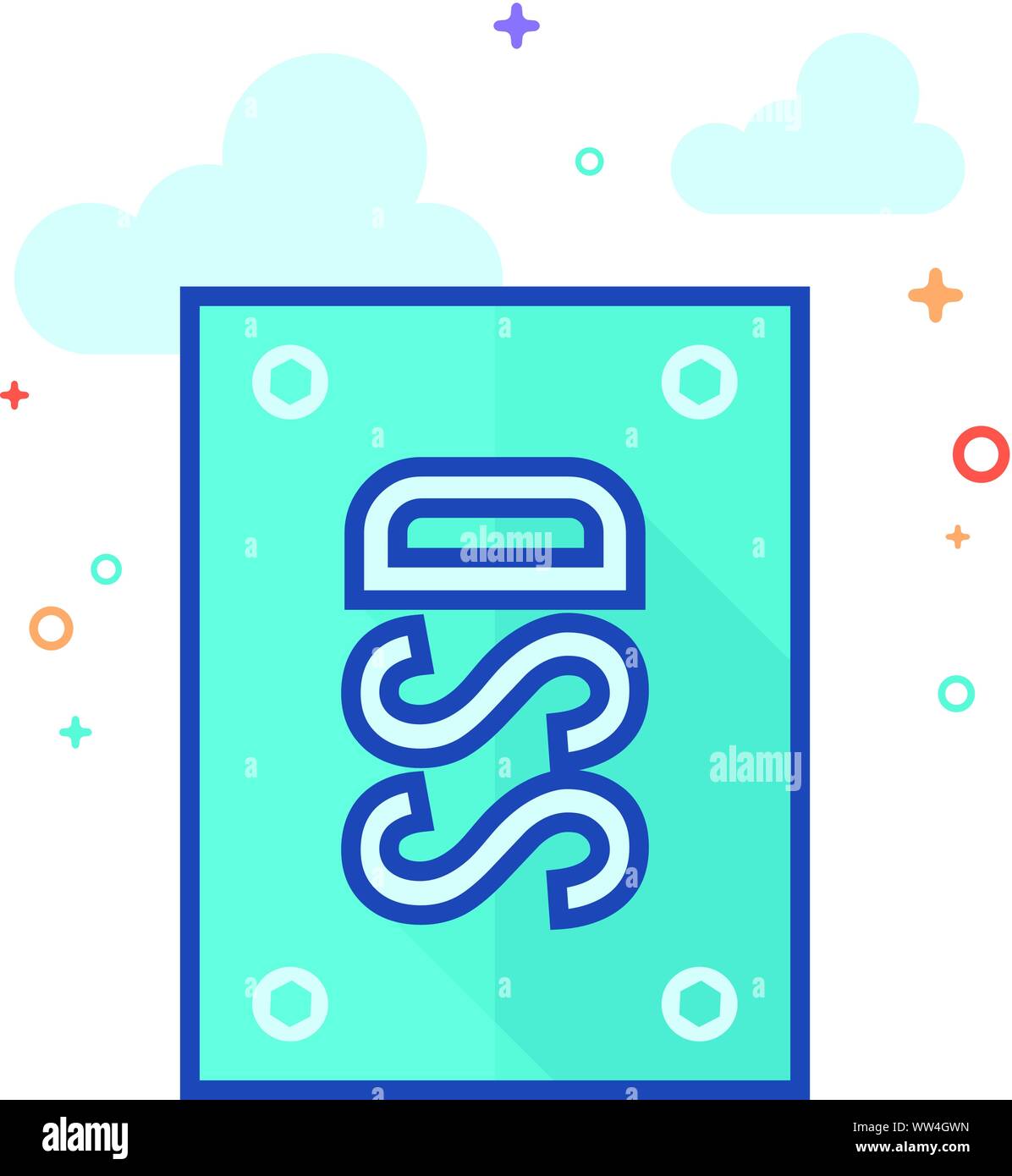 Solid state drive icon in outlined flat color style. Vector ...