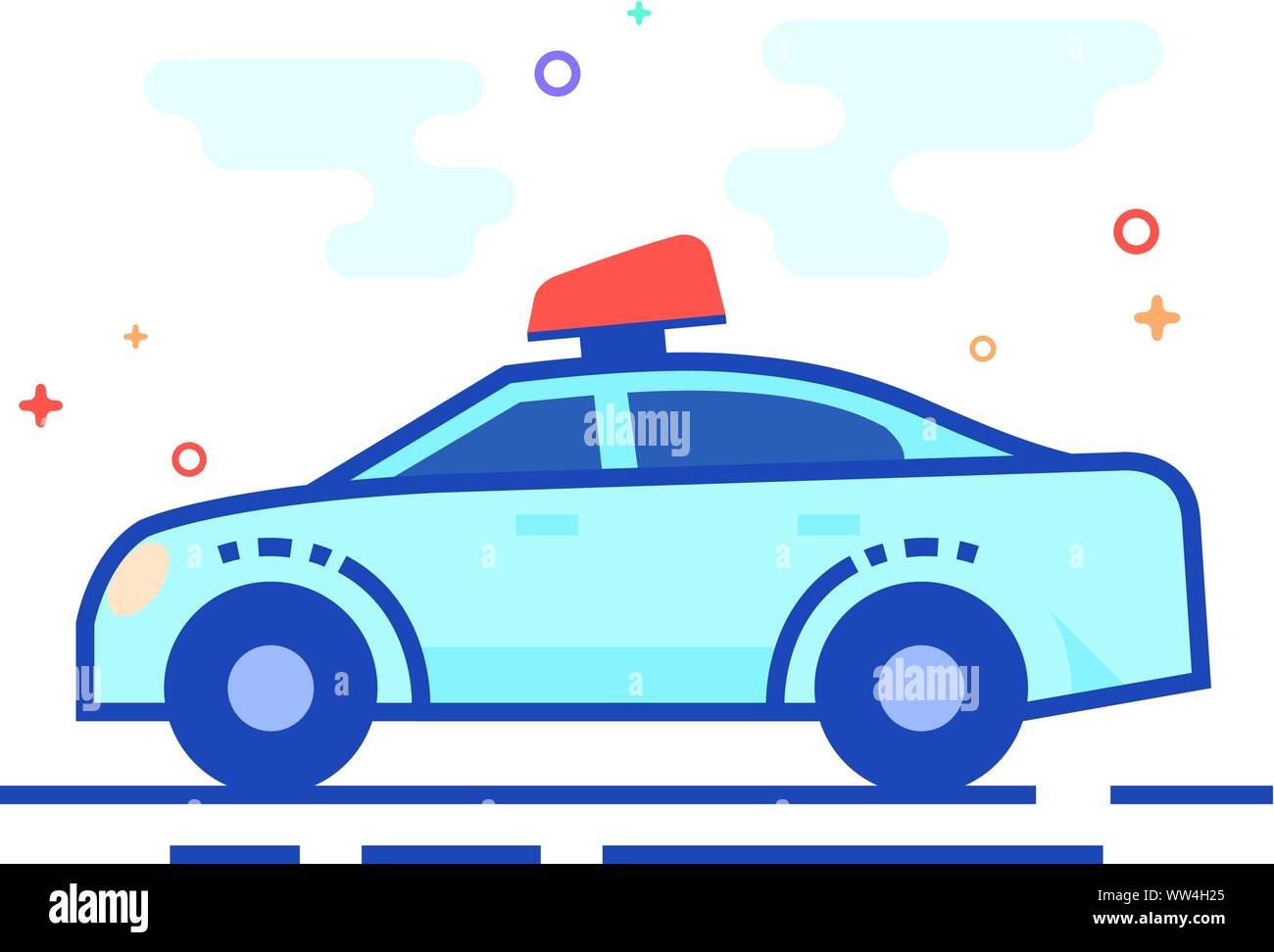 Safety car icon in outlined flat color style. Vector illustration Stock ...