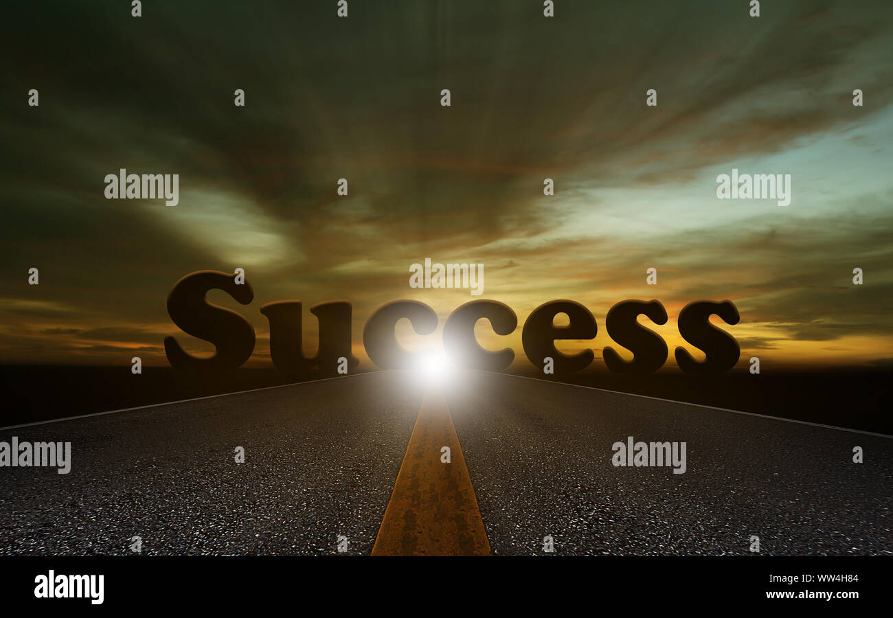 Business success concept, road and sunlight background Stock Photo - Alamy