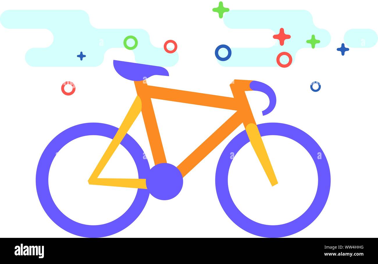 Track bike icon in outlined flat color style. Vector illustration Stock ...