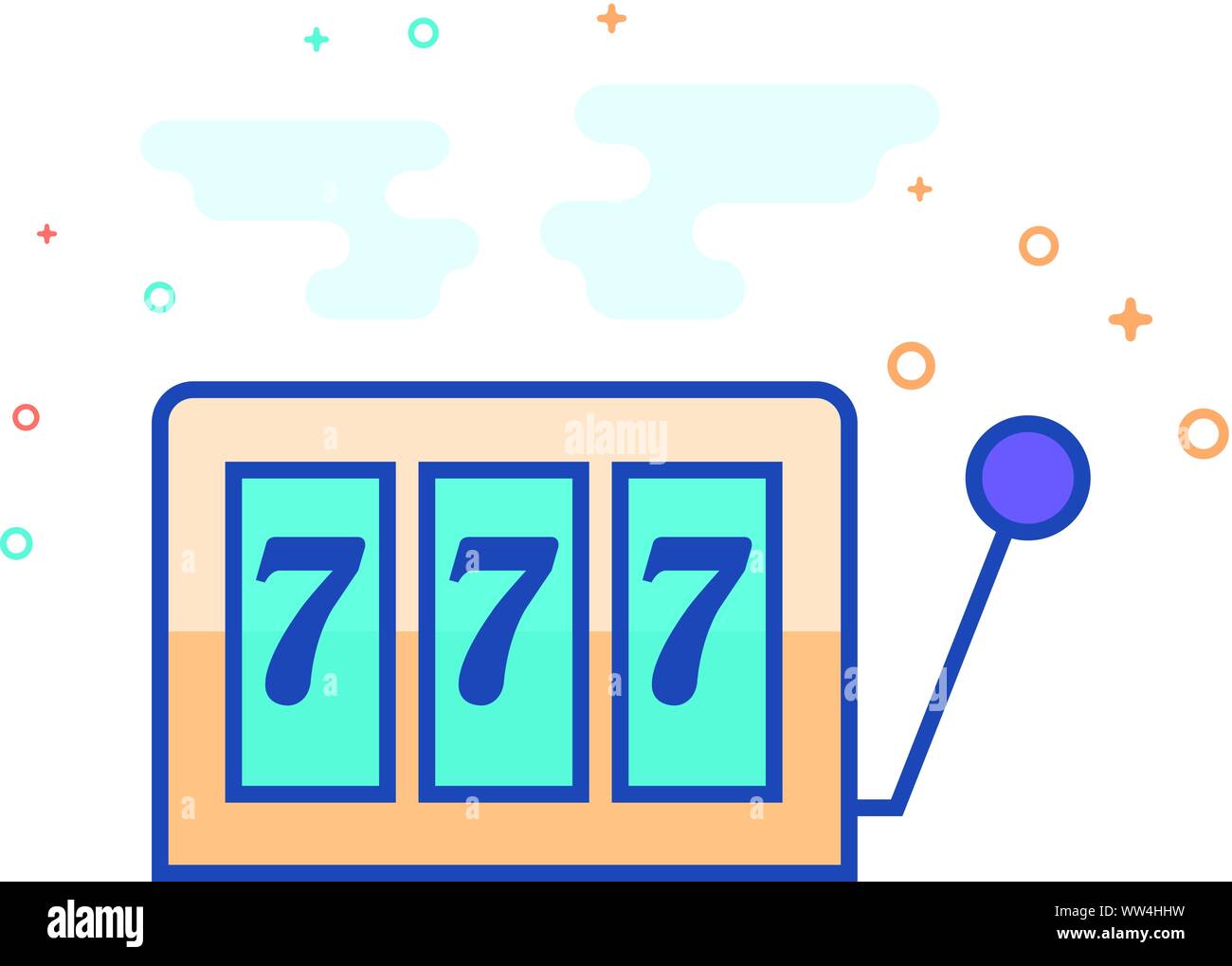 Jackpot icon in outlined flat color style. Vector illustration Stock ...