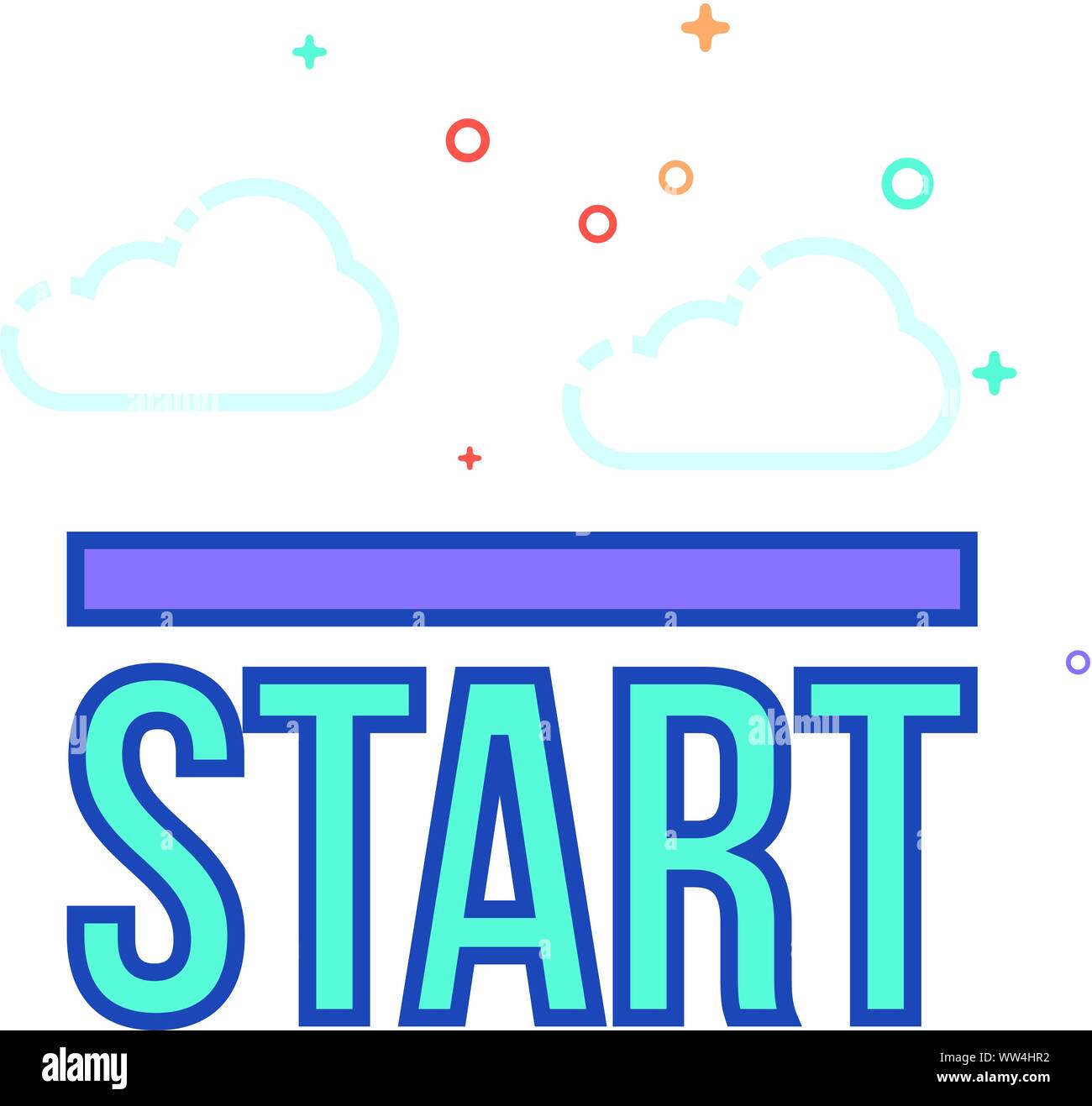 Starting line icon in outlined flat color style. Vector illustration ...