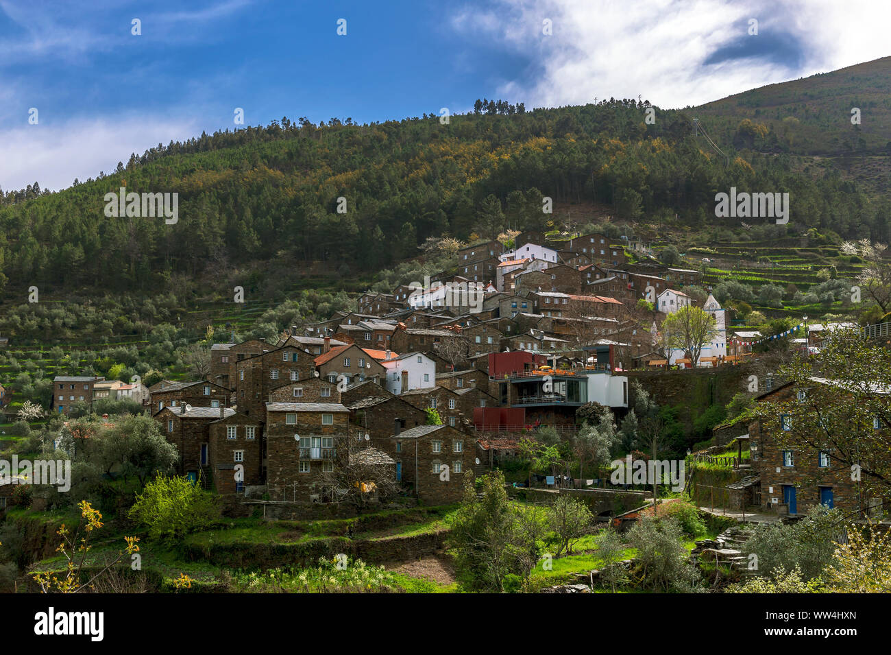 View on the remote schist village of Piodao, Portugal Stock Photo - Alamy