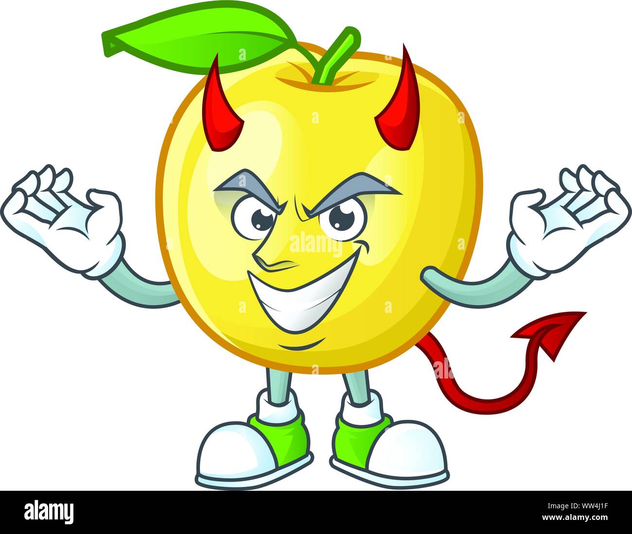 Devil golden apple cartoon character for design Stock Vector Image ...