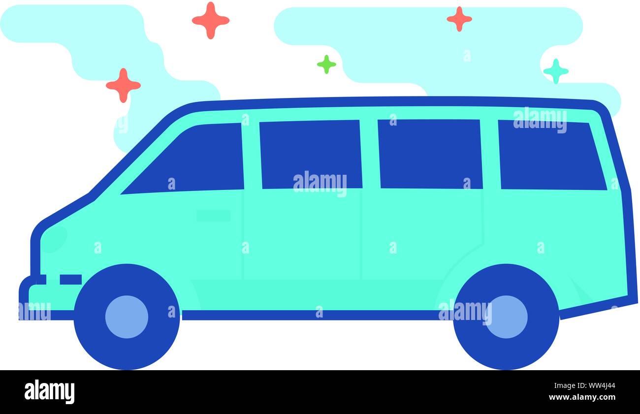 Car icon in outlined flat color style. Vector illustration Stock Vector ...
