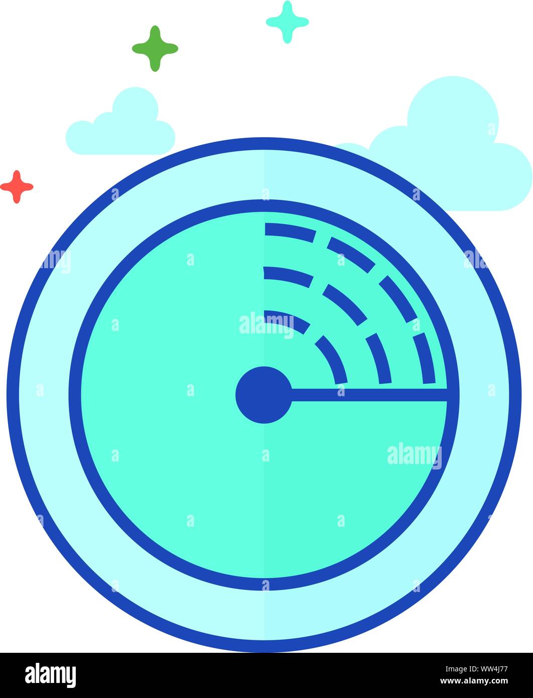 Radar icon in outlined flat color style. Vector illustration Stock ...