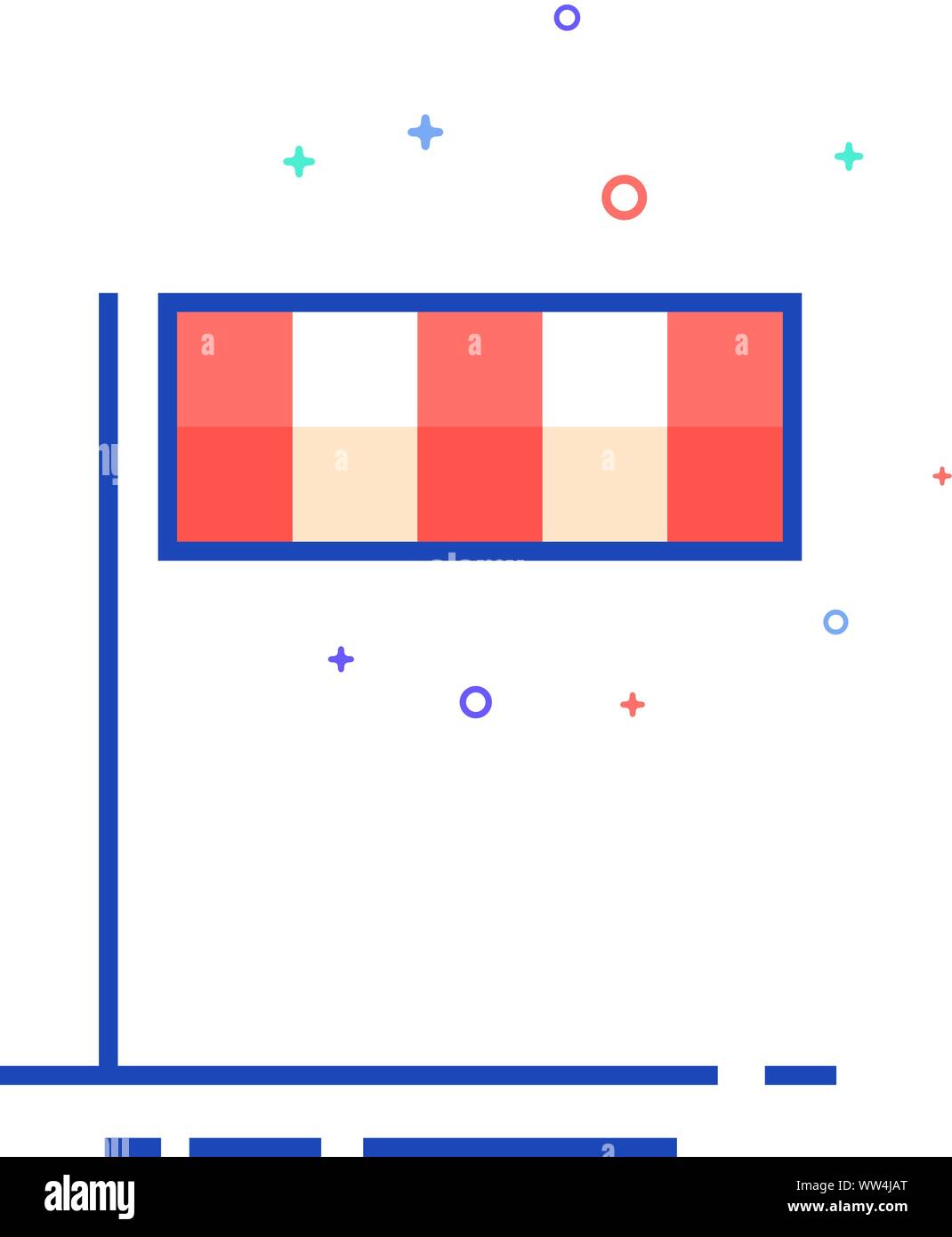 Windsock icon in outlined flat color style. Vector illustration Stock ...