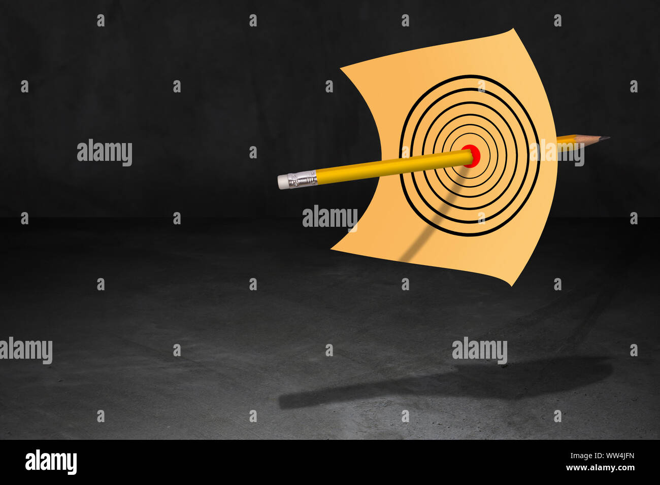 Business target concept, marketing strategy and planning, yellow pencil ...