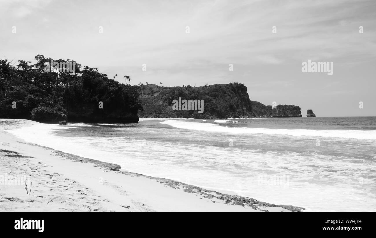 Sanggar Beach in Black and White - Tulungagung, East Java, Indonesia ...