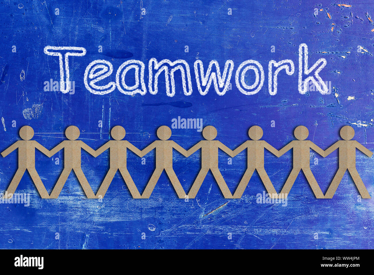 Cut out paper people chain hi-res stock photography and images - Alamy