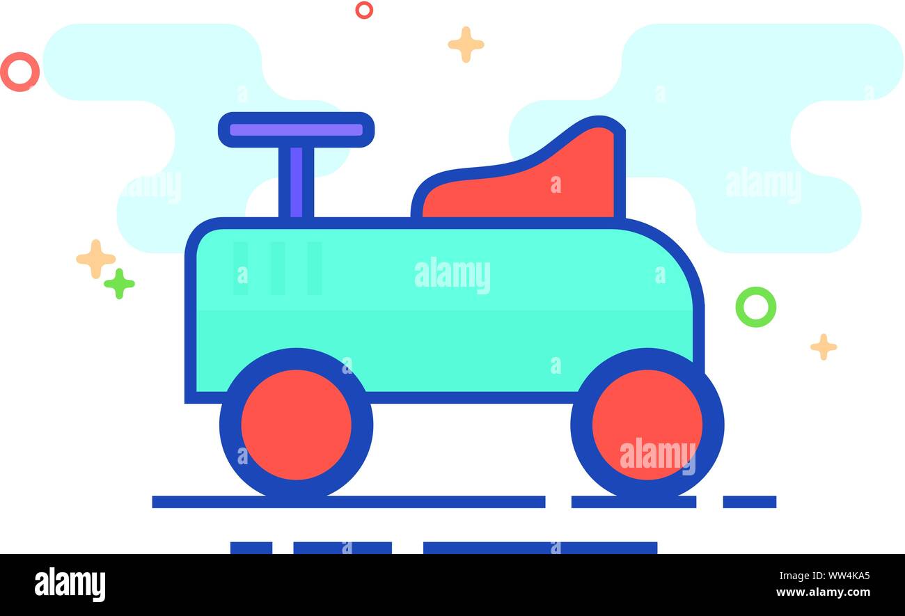Toy car icon in outlined flat color style. Vector illustration Stock ...