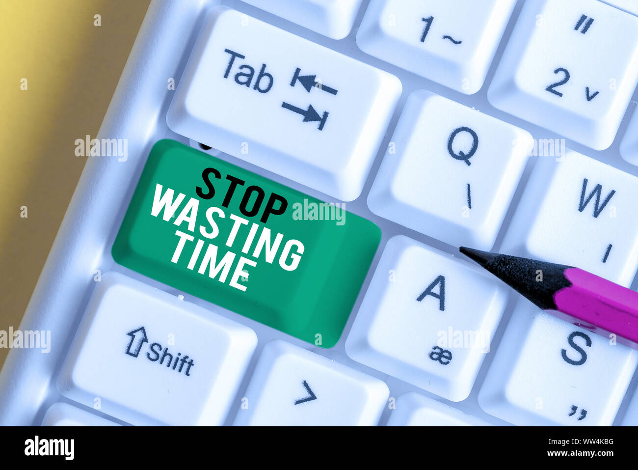 Writing note showing Stop Wasting Time. Business concept for advising ...