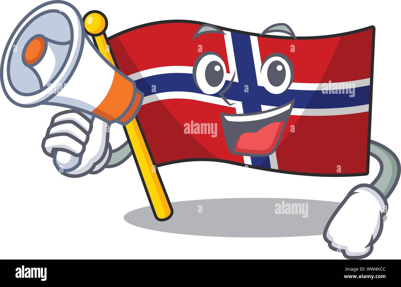 With megaphone flag norway character shaped on cartoon Stock Vector ...