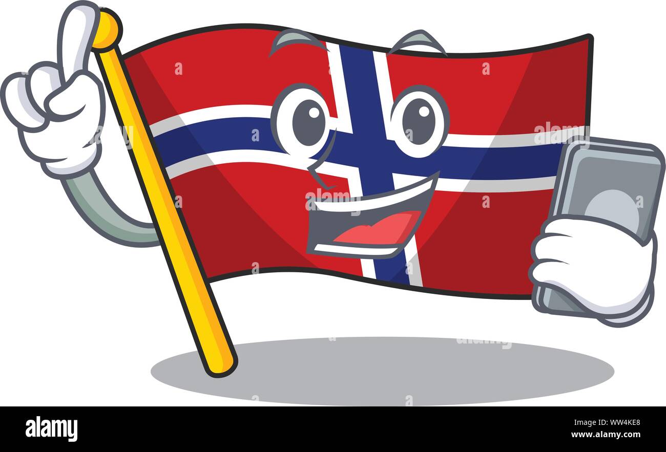 With phone flag norway character shaped on cartoon Stock Vector Image ...