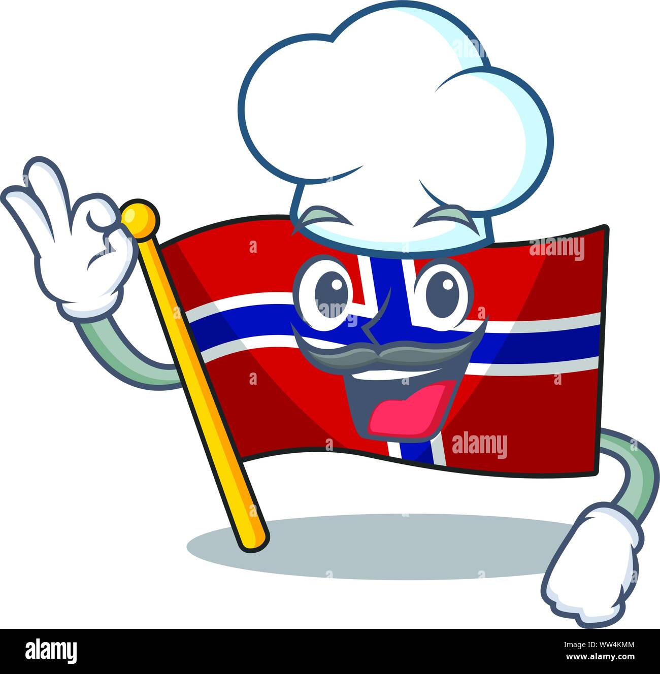 Chef flag norway isolated in the mascot Stock Vector Image & Art - Alamy