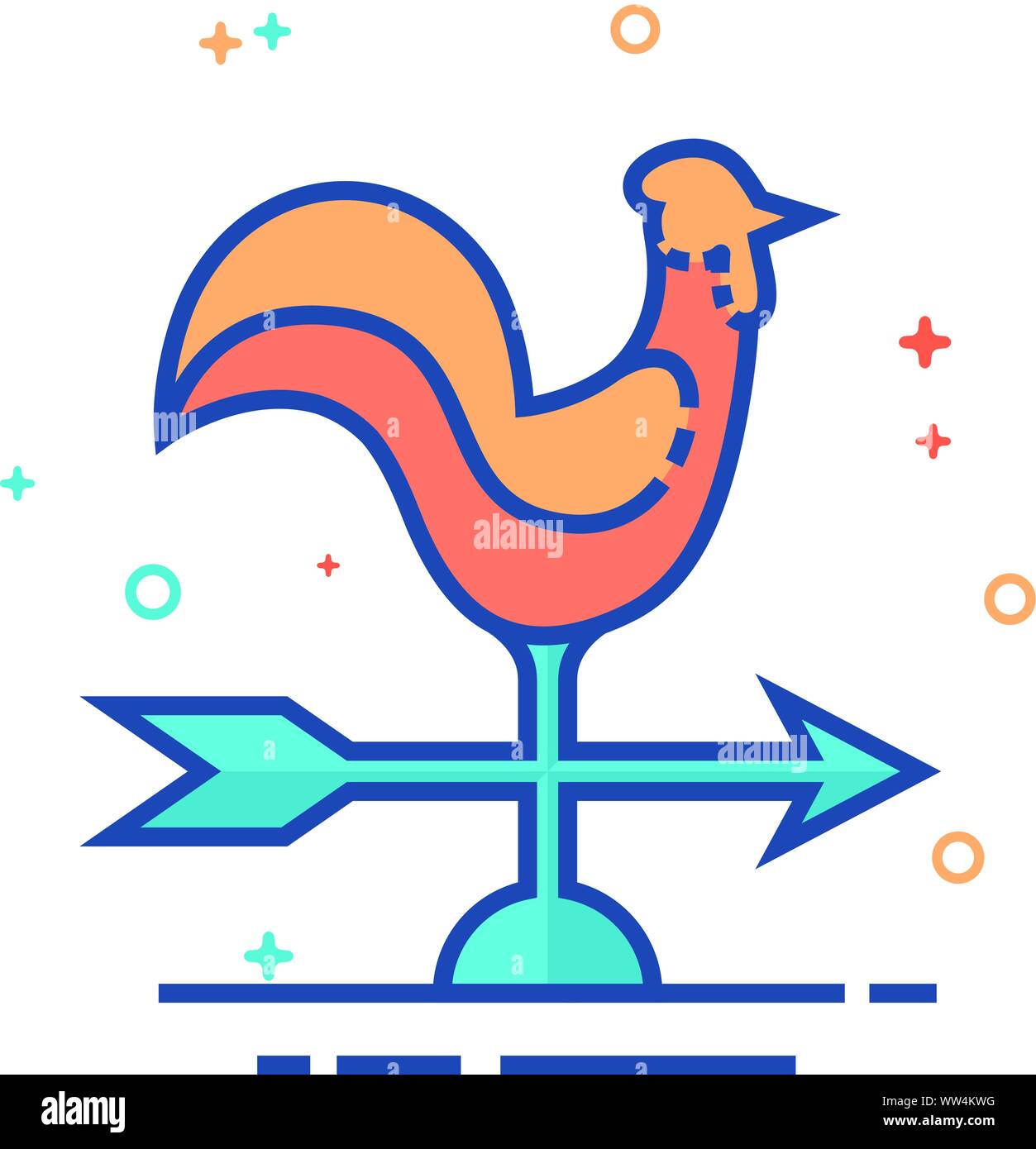 Wind vane icon in doodle sketch lines. Vector illustration Stock Vector ...