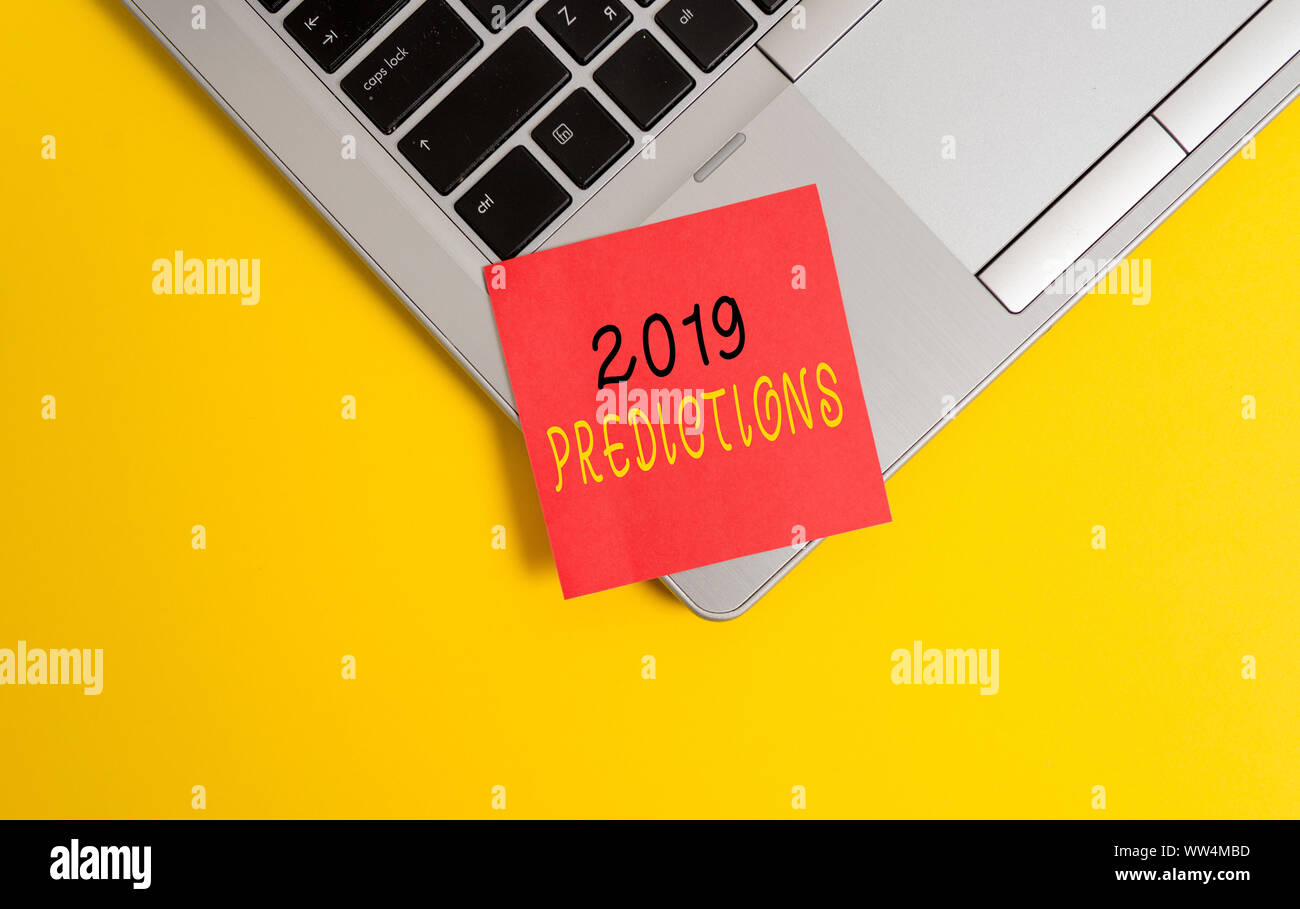 Writing note showing 2019 Predictions. Business concept for statement ...