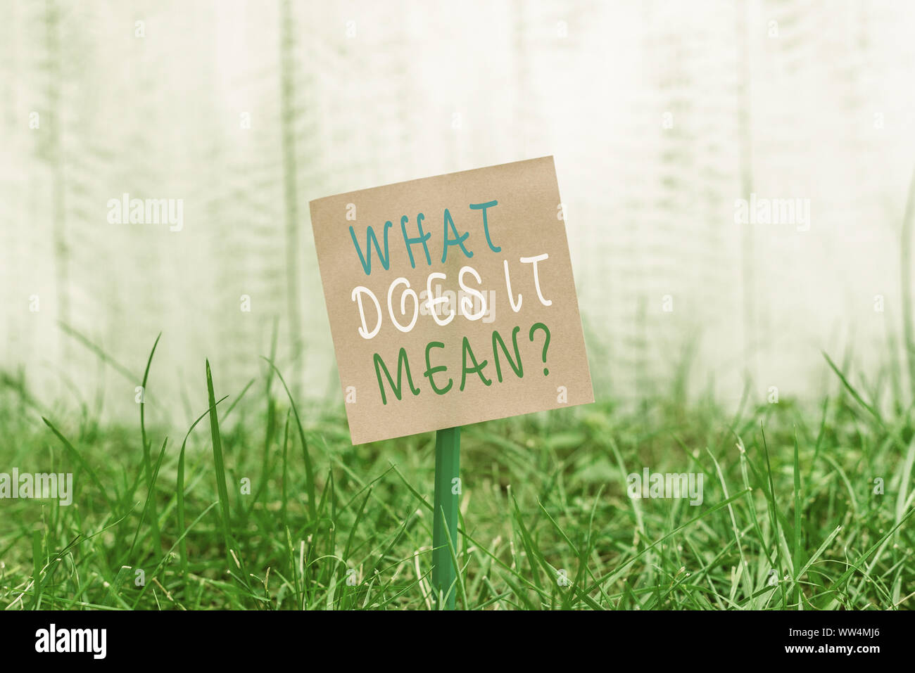 Writing note showing What Does It Mean question. Business concept for ...