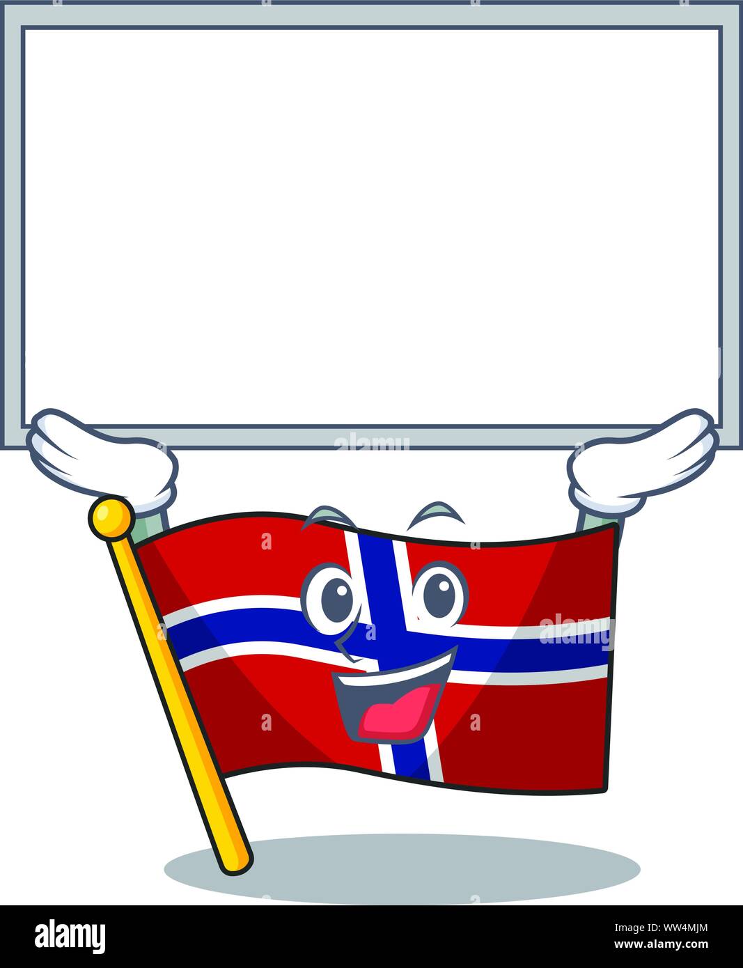 Up board flag norway character shaped on cartoon Stock Vector Image ...