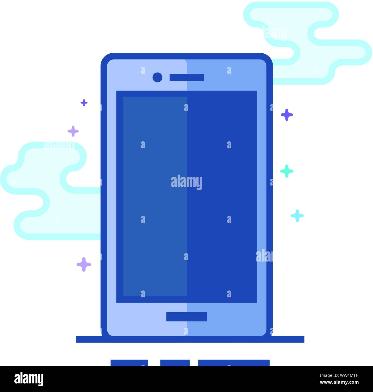 Smartphone icon in outlined flat color style. Vector illustration Stock ...
