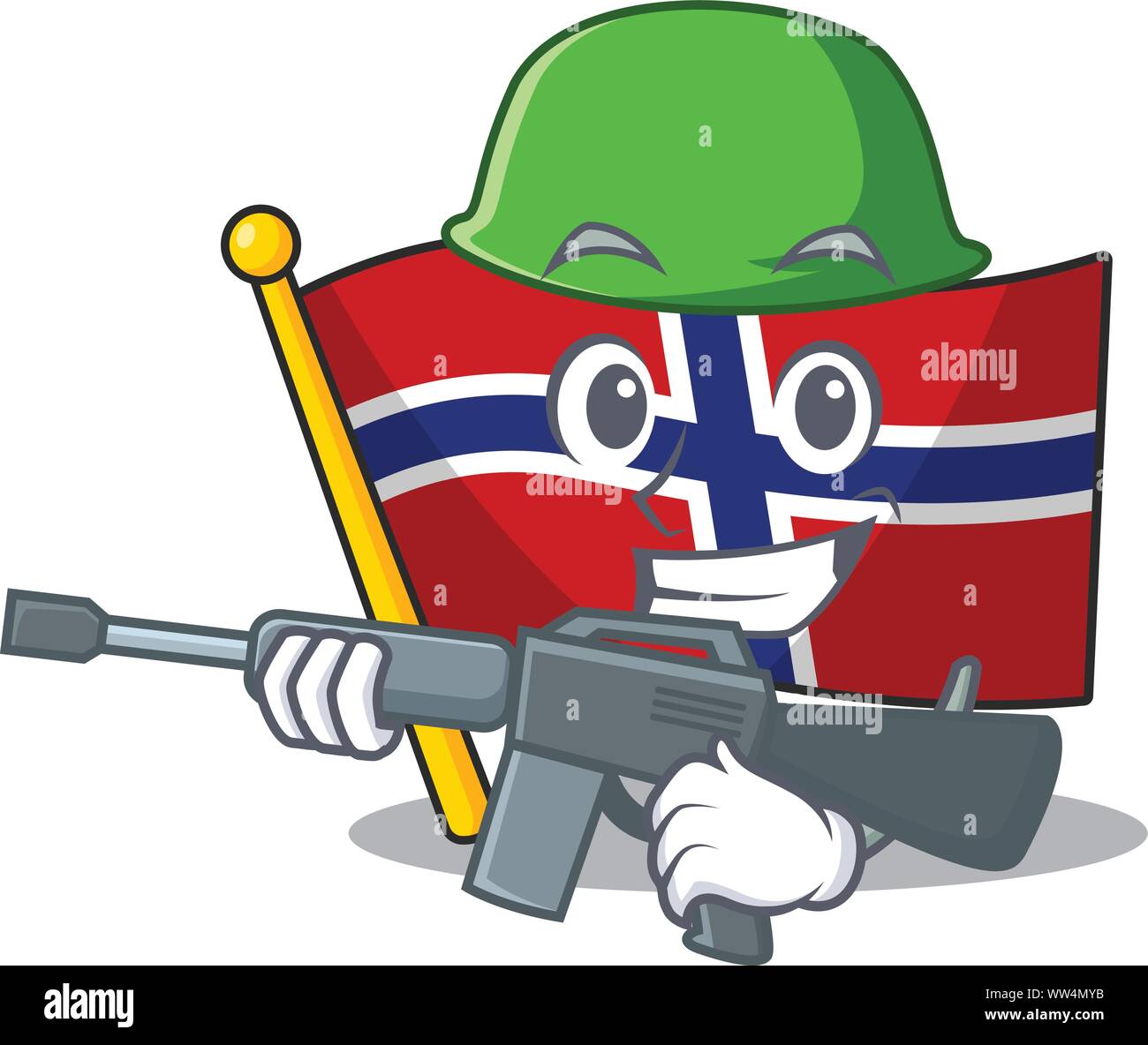 Army flag norway character shaped on cartoon Stock Vector Image & Art ...