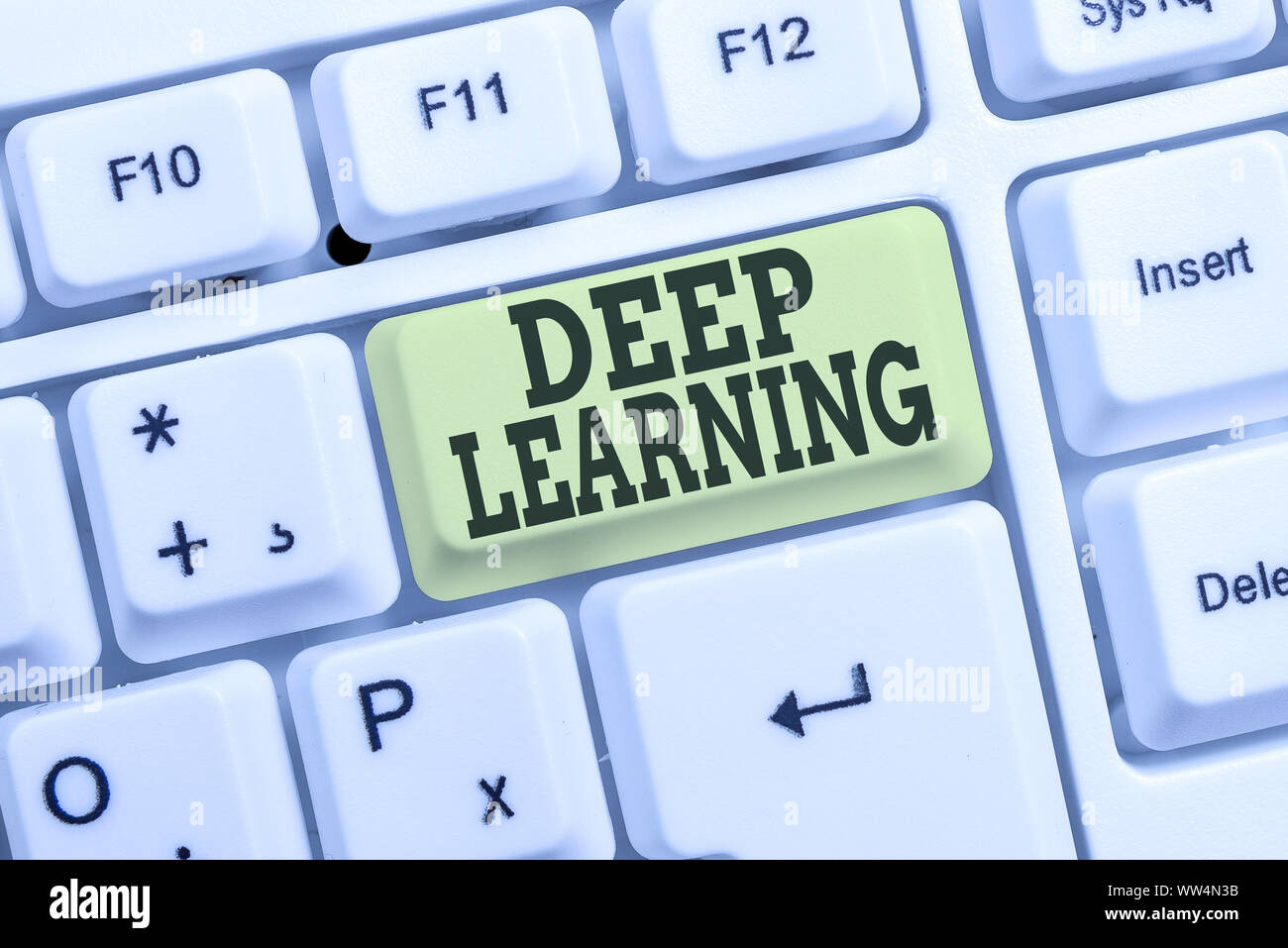 Conceptual hand writing showing Deep Learning. Concept meaning Hierarchical Abstractions ...