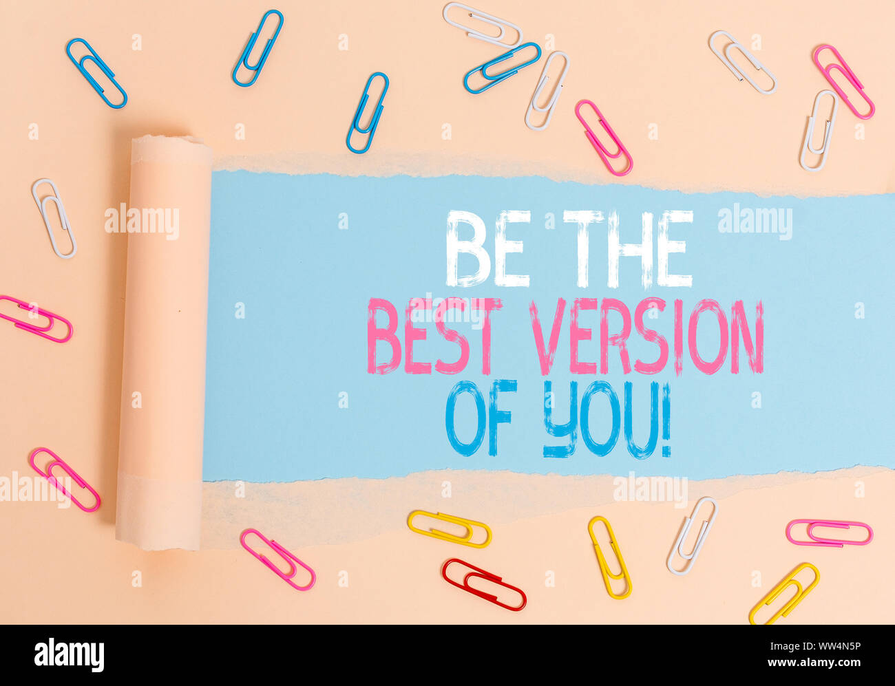 Conceptual hand writing showing Be The Best Version Of You. Concept meaning going to move away ...